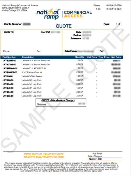 Commercial Ramp Quote Packets & Drawings | Commercial Access